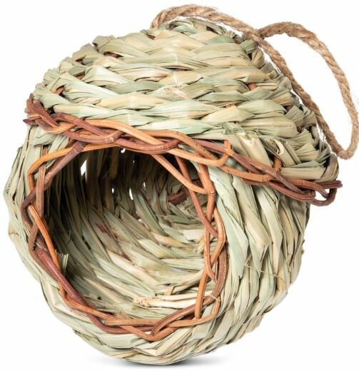 Triol Гнездо-Домик NATURAL для птиц из луговых трав "Избушка", d13,5x*14,5/26,5см