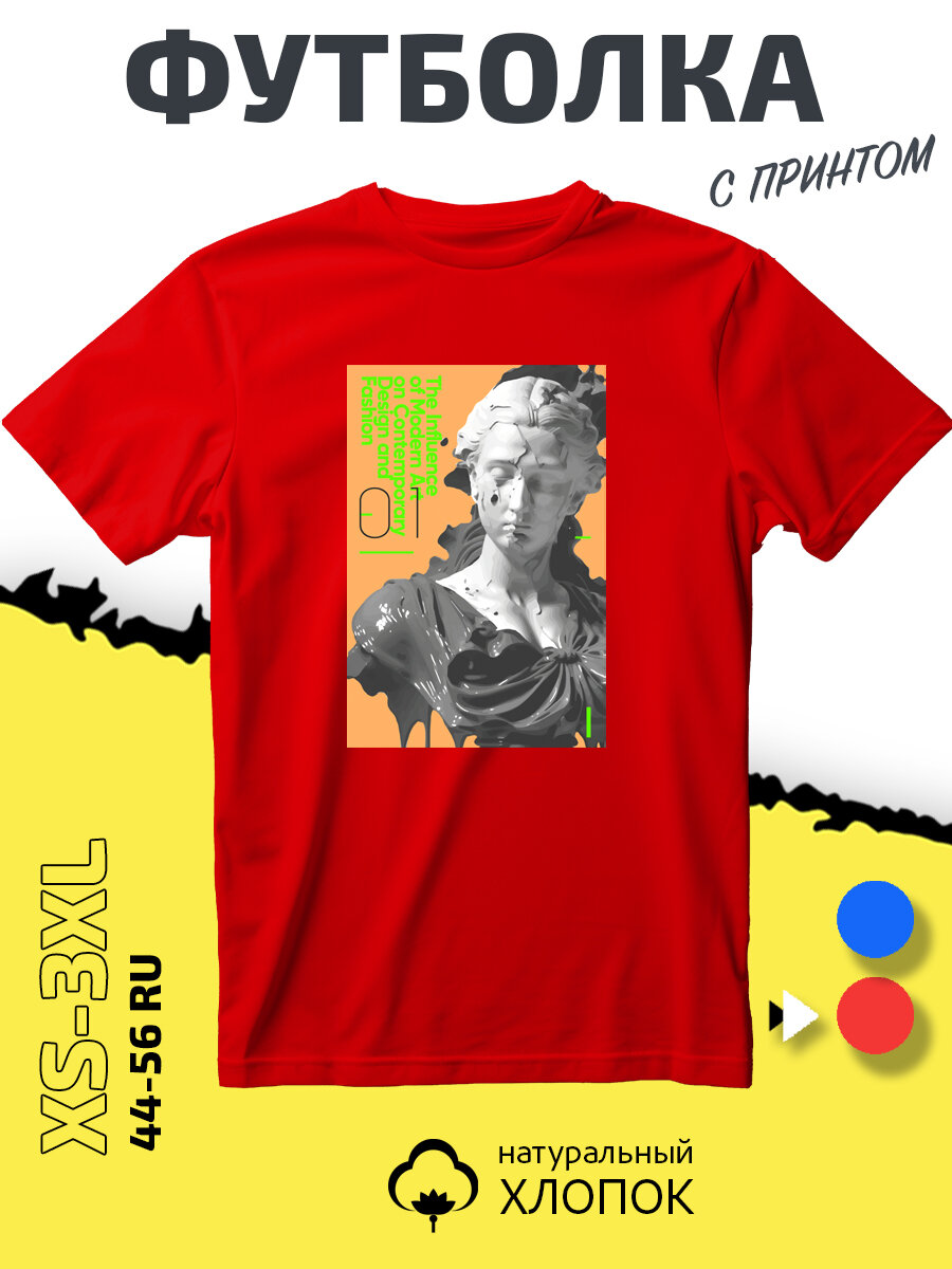 Футболка с принтом бюст девушки