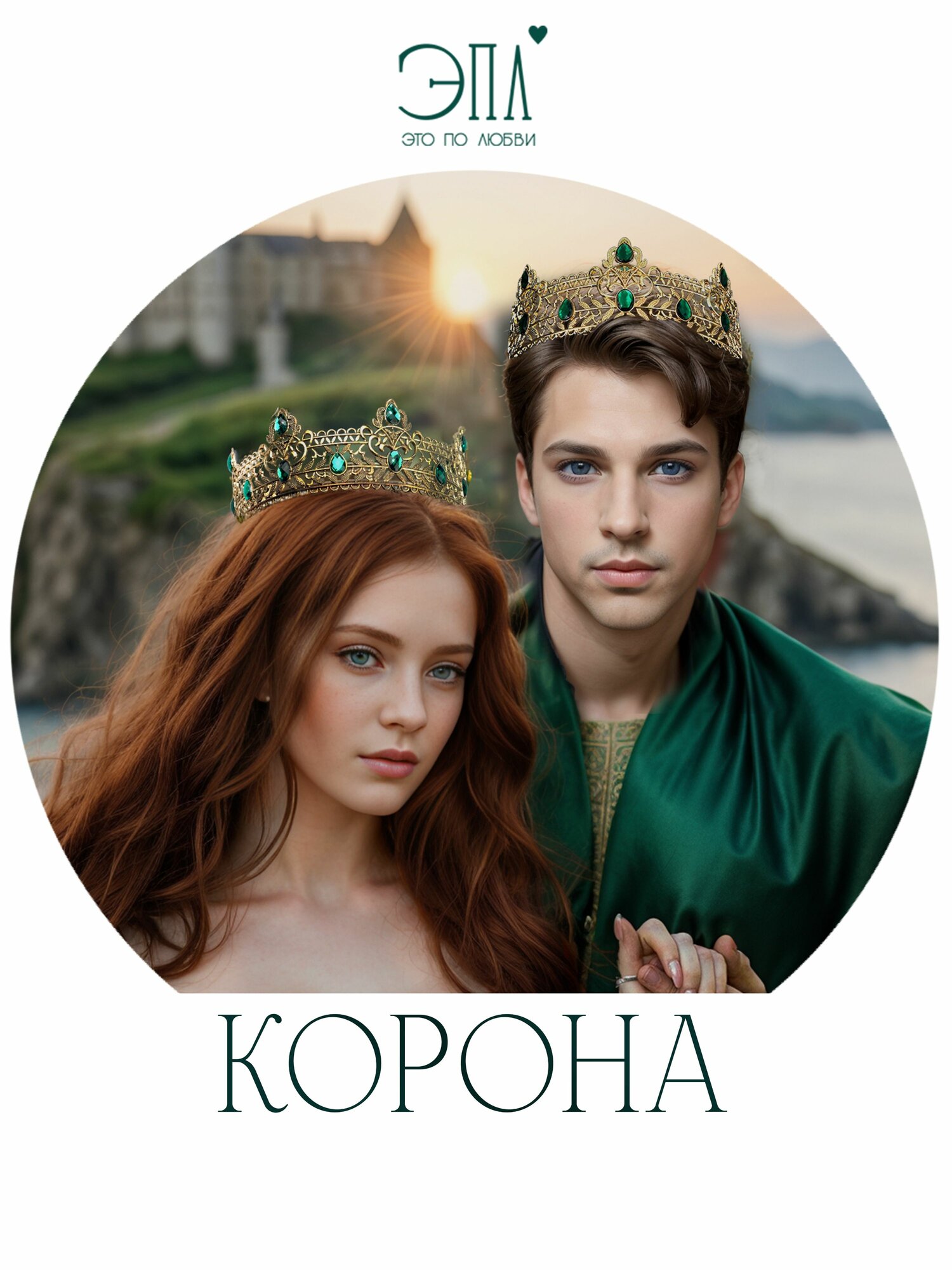 Корона на голову мужская с зелеными камнями, диадема свадебная для волос для мальчиков принцев на день рождение