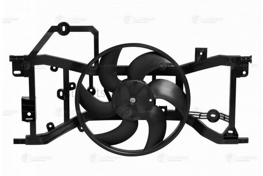 LUZAR LFK 0978 Э/вентилятор охл. для а/м Лада Vesta (15-)/Renault Logan II (12-) (с кожухом) A/C- LUZAR LFK 0978