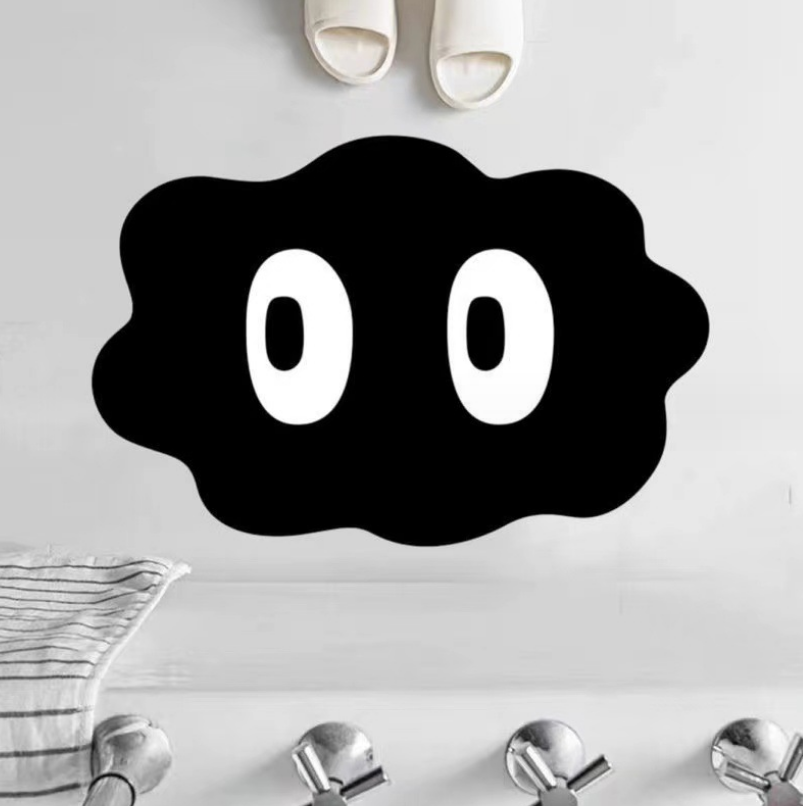 Коврик для ванной и туалета MyPads противоскользящий быстровпитывающий, быстросохнущий, стильный дизайн 60х90см, черный, идеально подойдет для прих.