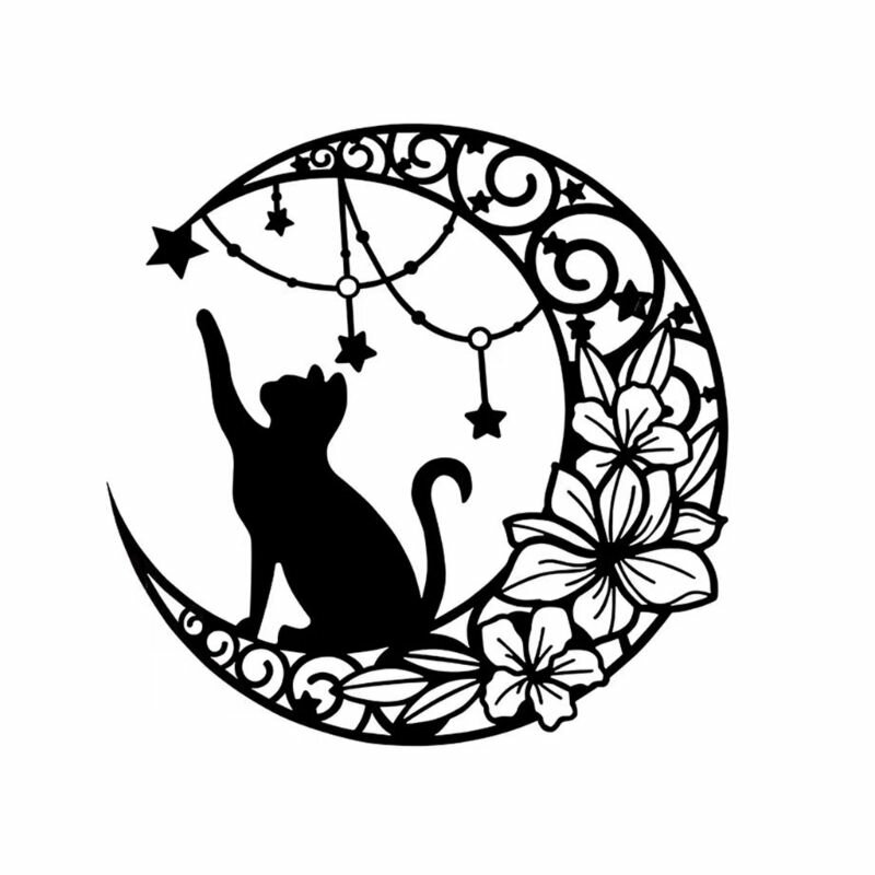 Уникальное черное металлическое настенное украшение ручной работы в форме кошки для дома, спальни, гостиной, офиса, гостиничного декора