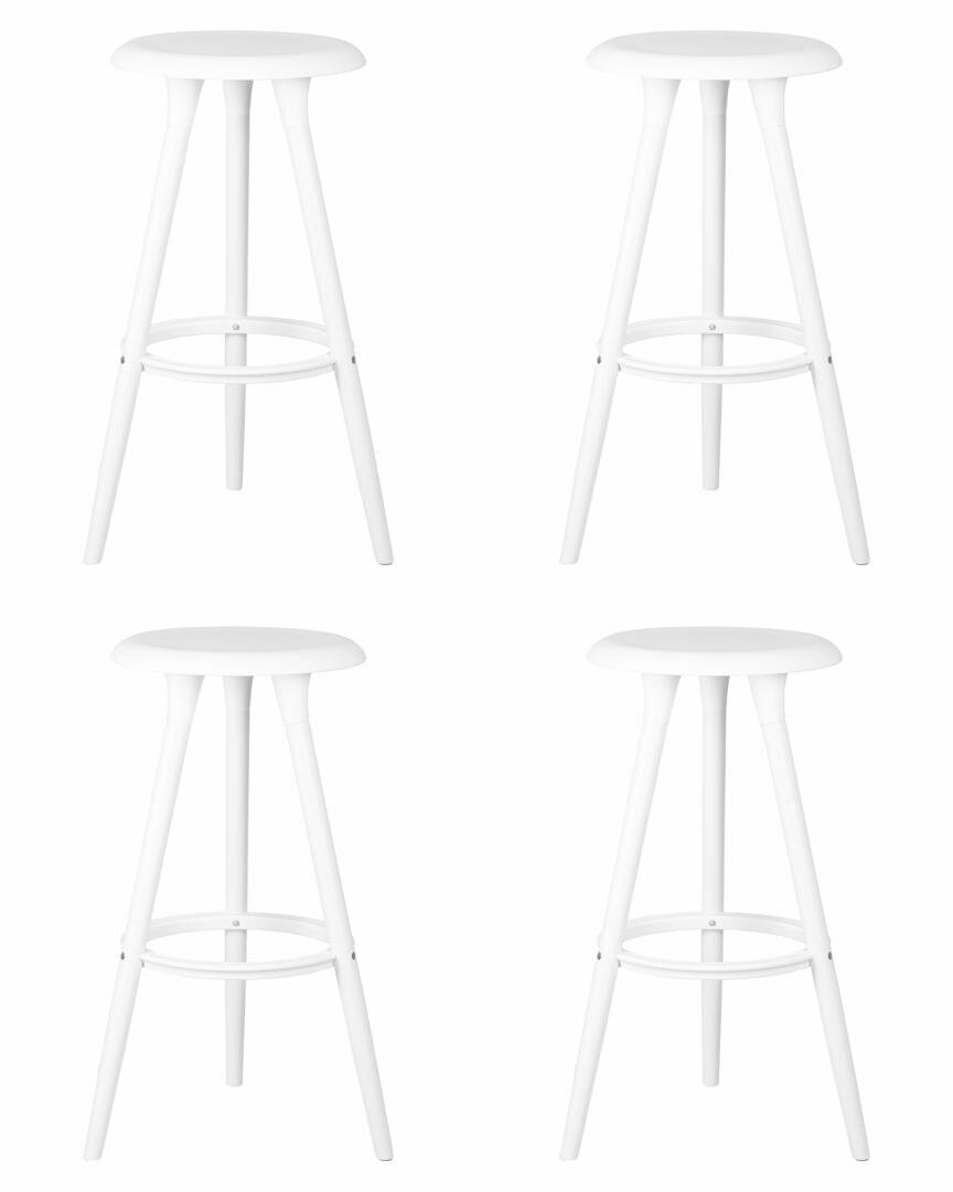 Стул барный DOBRIN Набор 4 шт Табурет барный DOBRIN ROYCE WHITE, белый (W-02) арт. LMZL-PP652-N_W-TR_P-W-02