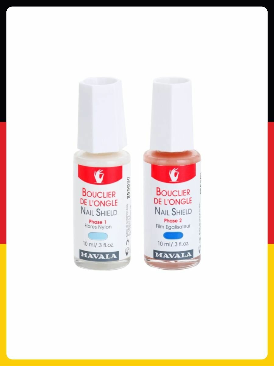 Средство для ногтей и кутикулы Mavala Nail Camouflage Nail Shield Two-Phase Care for the Regeneration and Elasticity of Fingernails, 2х10 мл