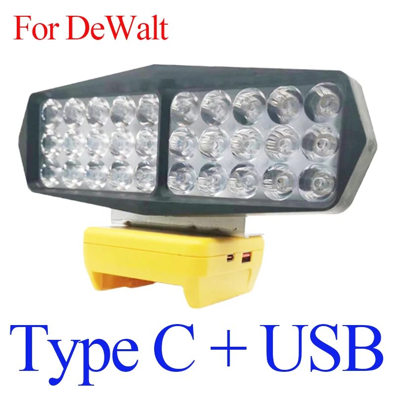 Портативный фонарь Dawupine для аккумуляторов Makita, DeWalt 18V For DeWalt