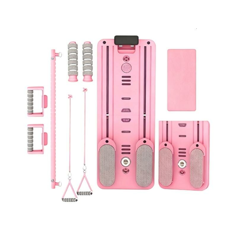 Складной тренажер для пилатеса с гидравлической технологией, Розовый