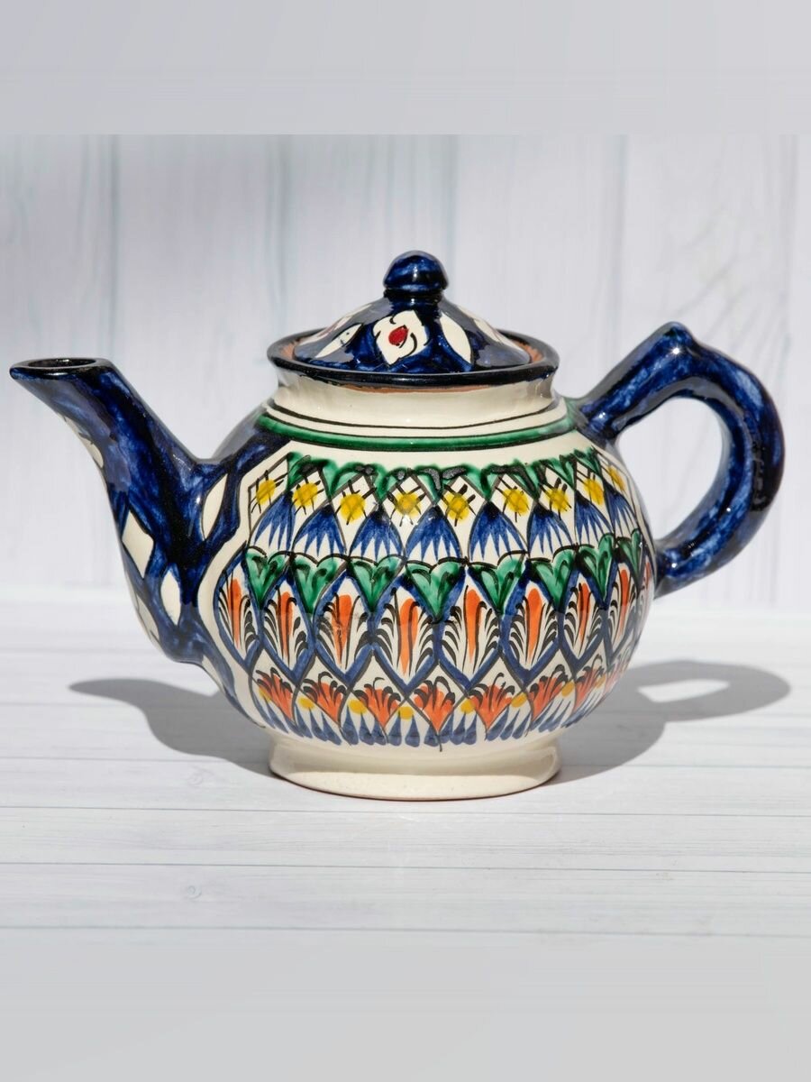 Чайник заварочный керамический 2 литра, Мехроб, Риштанская керамика