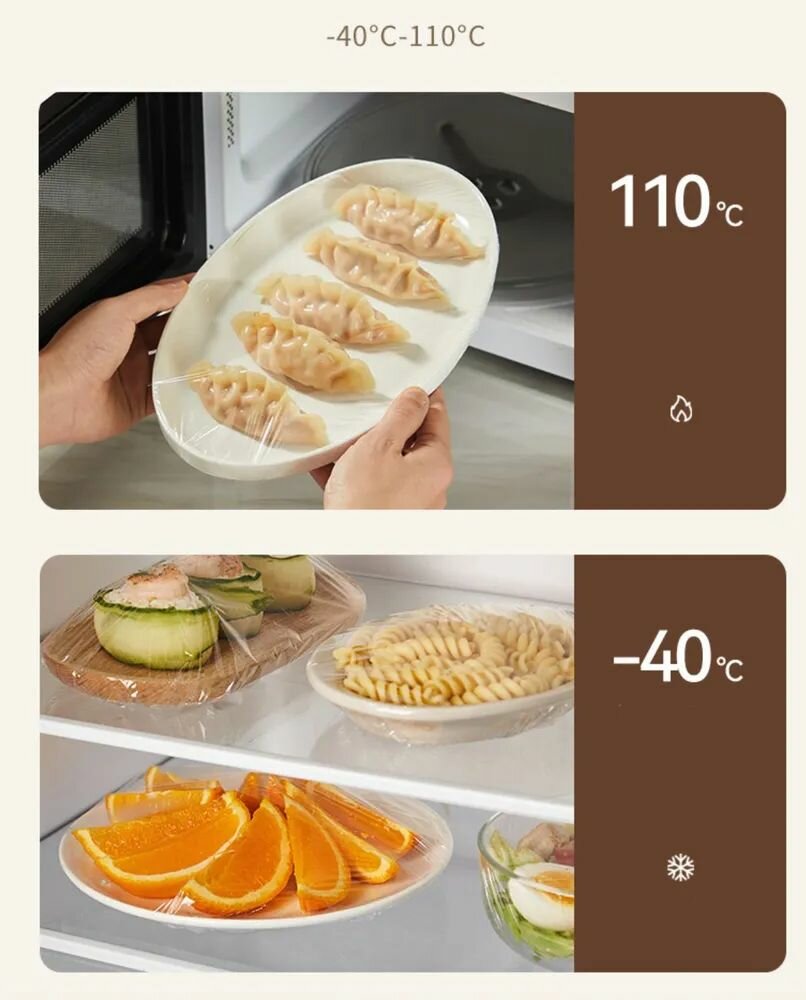 Пленка пищевая, 0.25м х 15 см, 100 шт