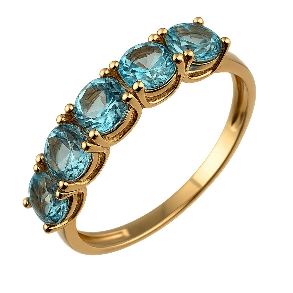 Кольцо, красное золото, 585 проба, топаз