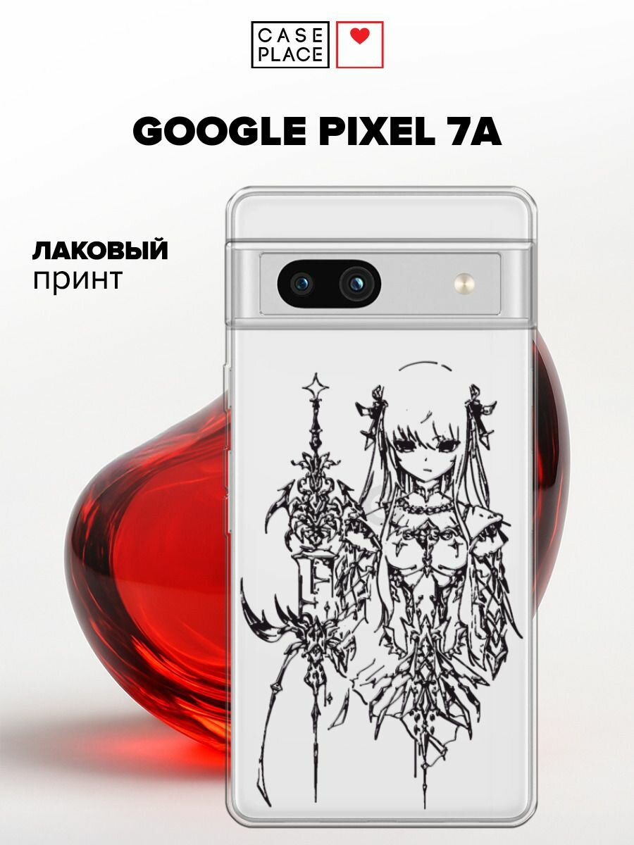 Силиконовый чехол на Google Pixel 7A / Гугл Пиксель 7A с принтом Аниме девушка с мечом