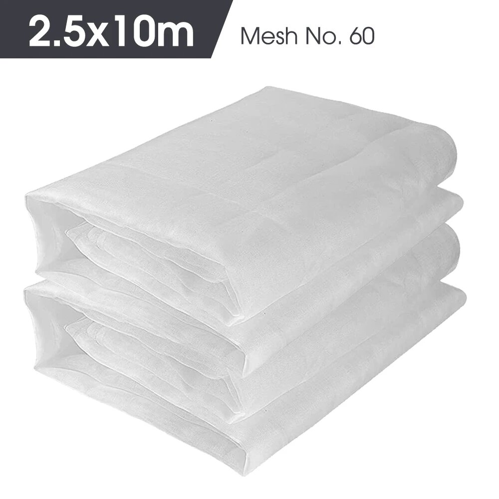 Садовая сетка нейлон белая 60-сетчатая 2.5x10M