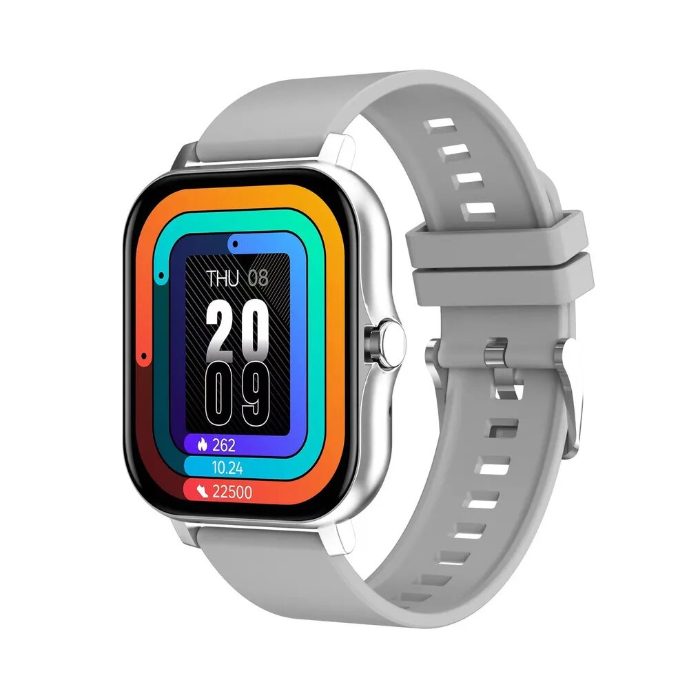 Фитнес-браслет Y13SA-12 серебристый, IPS 0.96", GPS, Bluetooth 5.2, IP65, силиконовый ремешок
