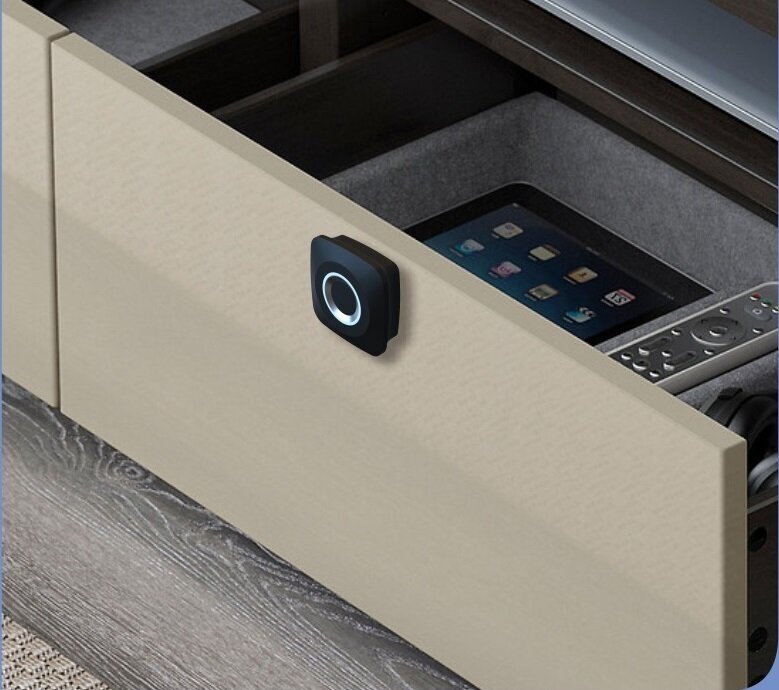 Мебельный биометрический умный замок one team group черный электрический