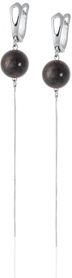 Серьги с подвесками, гранат