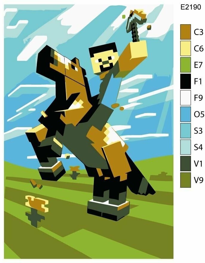 Детская картина по номерам E2190 "Игра Minecraft (Майнкрафт)" 20x30