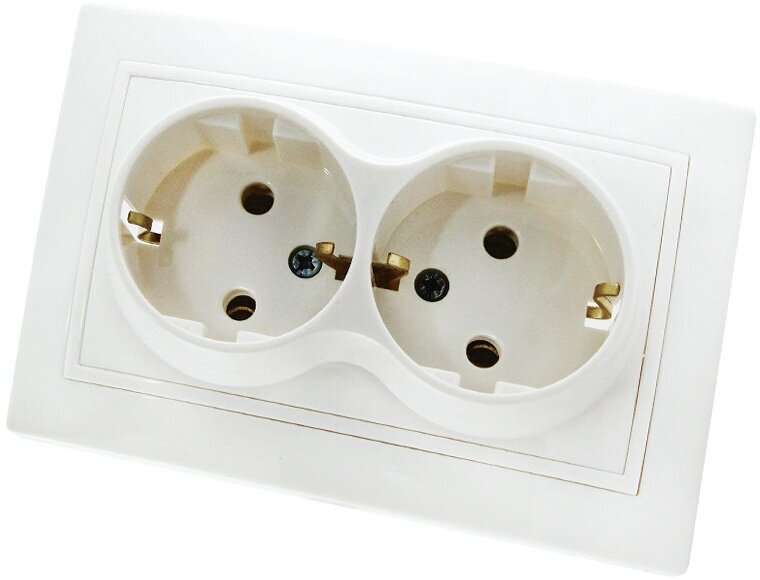 Таймыр SQ1814-0014 розетка 2 гнезда с заземлением с/у белая