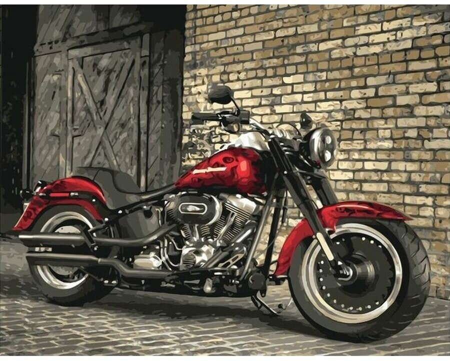 Картина по номерам мотоцикл Harley-Davidson 40х50