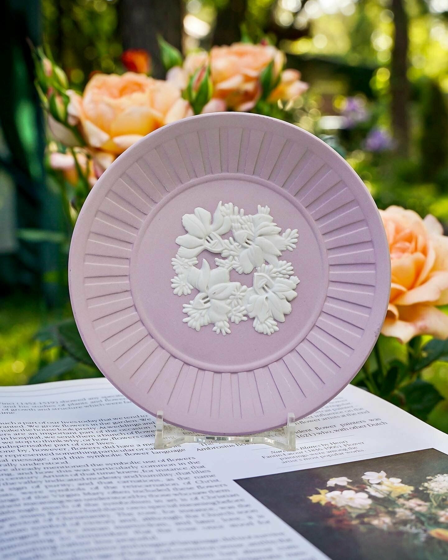 Блюдце Wedgwood "Lilac Jasperware", фарфор, авторская работа, 11 см