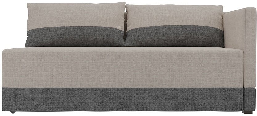 Прямой диван софа Никас Серый Рогожка, кушетка, 153х78х74 см, с ящиком для белья