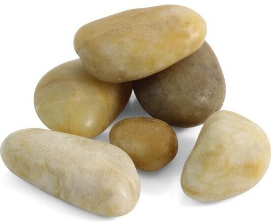 Галька для аквариума Laguna желтая S/YB, 1кг, 50-80мм