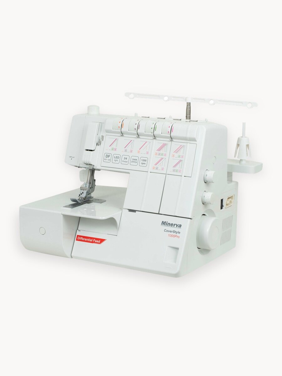 Распошивальная, плоскошовная машина Minerva CS1000Pro, свободный рукав, 105 вт, для всех типов тканей, 2/3/4 ниточный