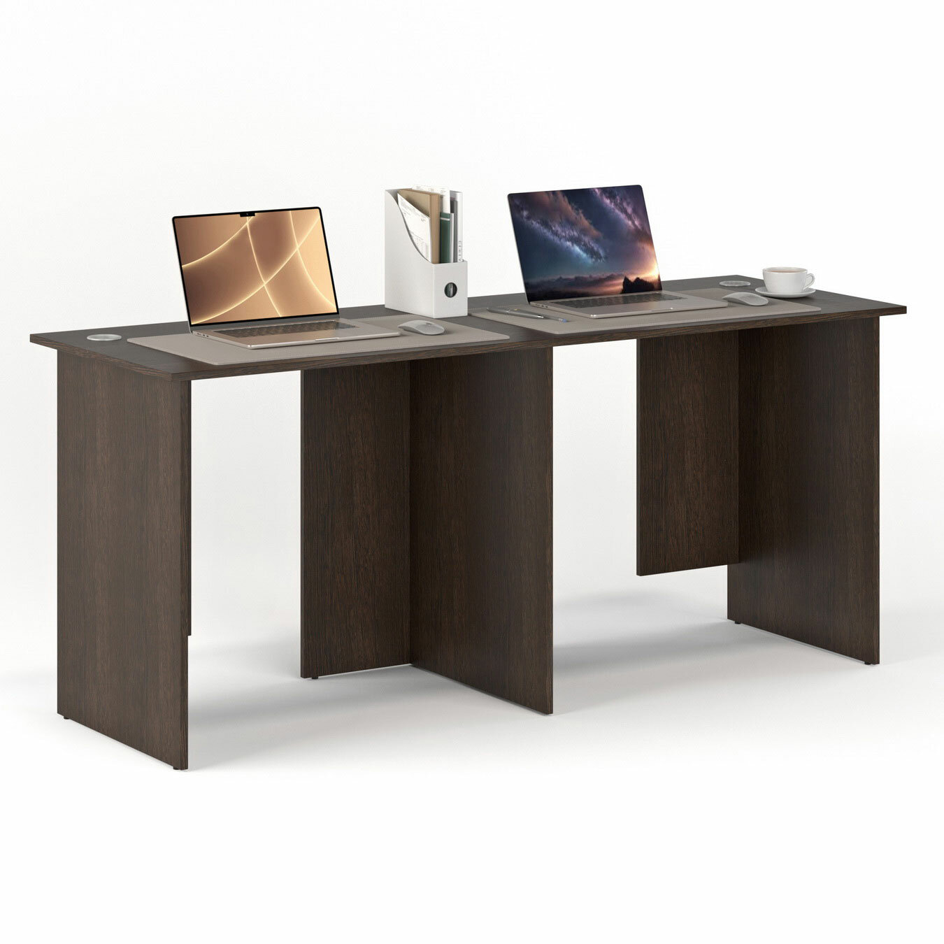 Письменный стол для двоих детей 172х60 см МагМебель Б-43 венге