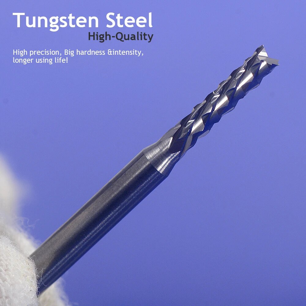 HOZLY Down Cut Corn End Mill фреза для гравировки 0.8-3.175 мм S3.175xD3.175x12x38L