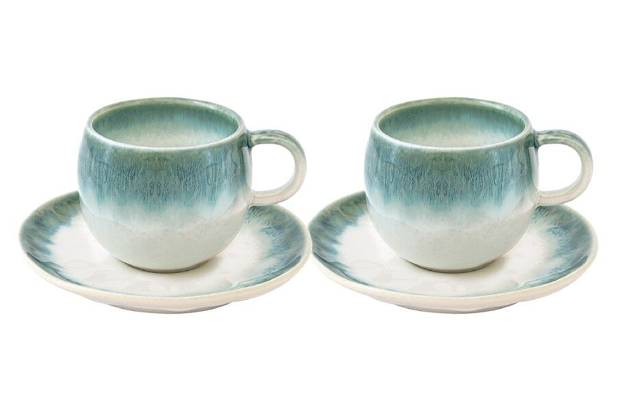 Набор 2 чашки с блюдцами Nuances, голубых, 0,12 л (Easy Life)