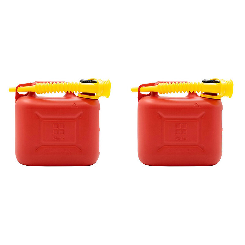 Канистра для технических жидкостей 5 л пластиковая красная (2 шт.)