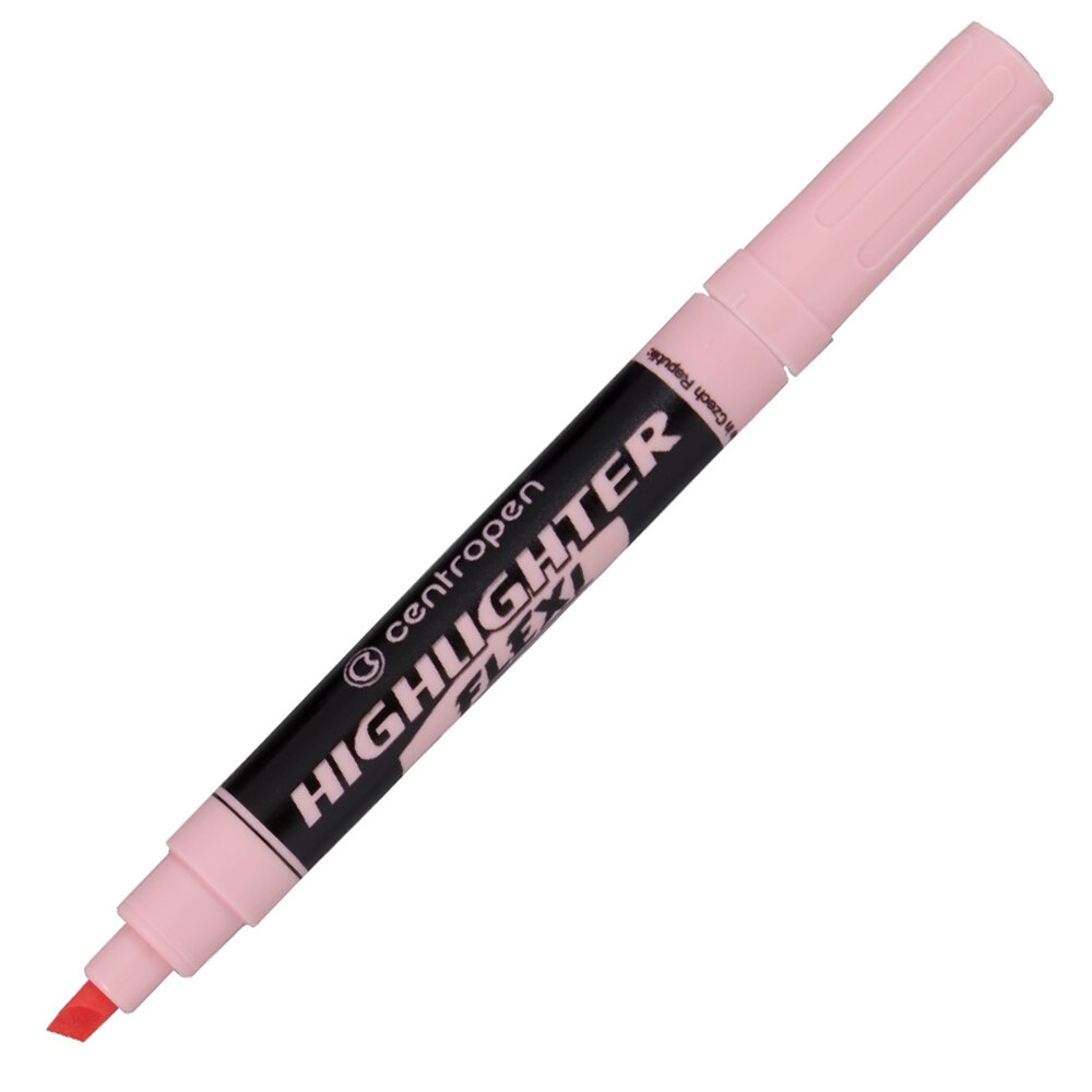 "Centropen" Текстовыделитель HIGHLIGHTER FLEXI - (super-flexible tip) 8542/1 1-5 мм перо скошенное 8542/1 розовый пастель