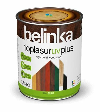 Пропитка BELINKA TOPLASUR UV PLUS защитно-декоративная для дерева, с воском и УФ фильтрами 0,75л №15 дуб