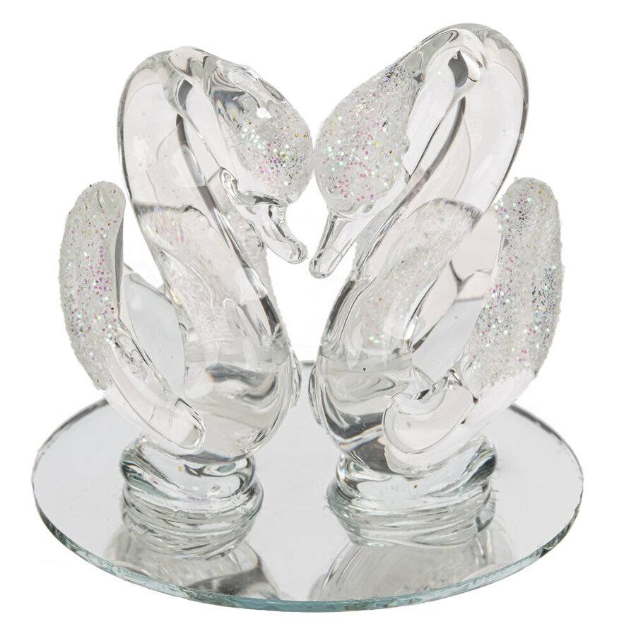 Фигурка декоративная Лебеди Remecoclub, стекло, 4,5x4,5x4 см