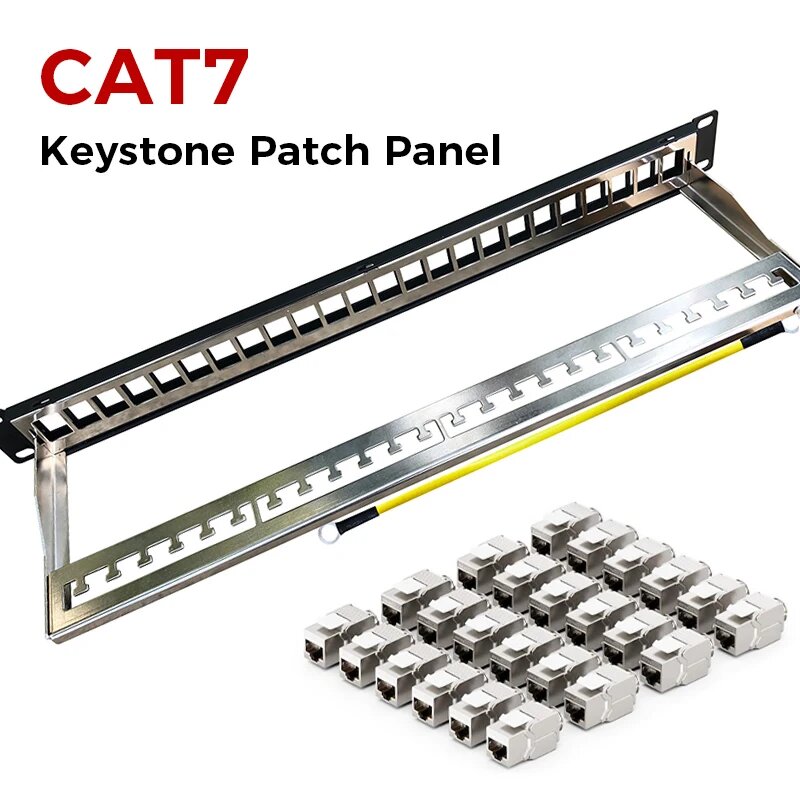 ZoeRax Патч-панель 24 портов Cat6A Cat7 24pcs CAT7 Keystone