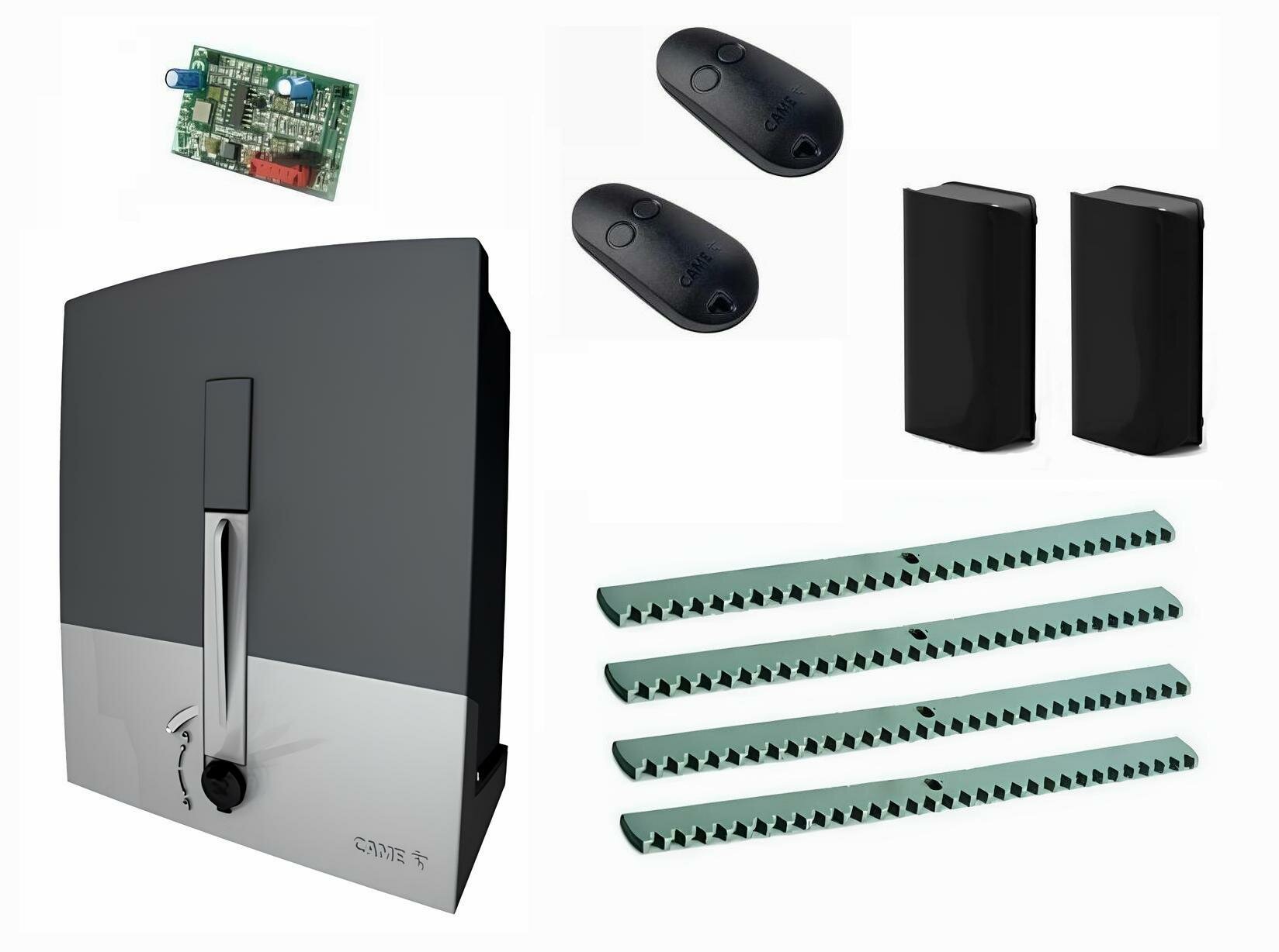 Автоматика для откатных ворот BXL04AGS KIT4-FA, комплект: привод, радиоприемник, 2 пульта, фотоэлементы, 4 рейки