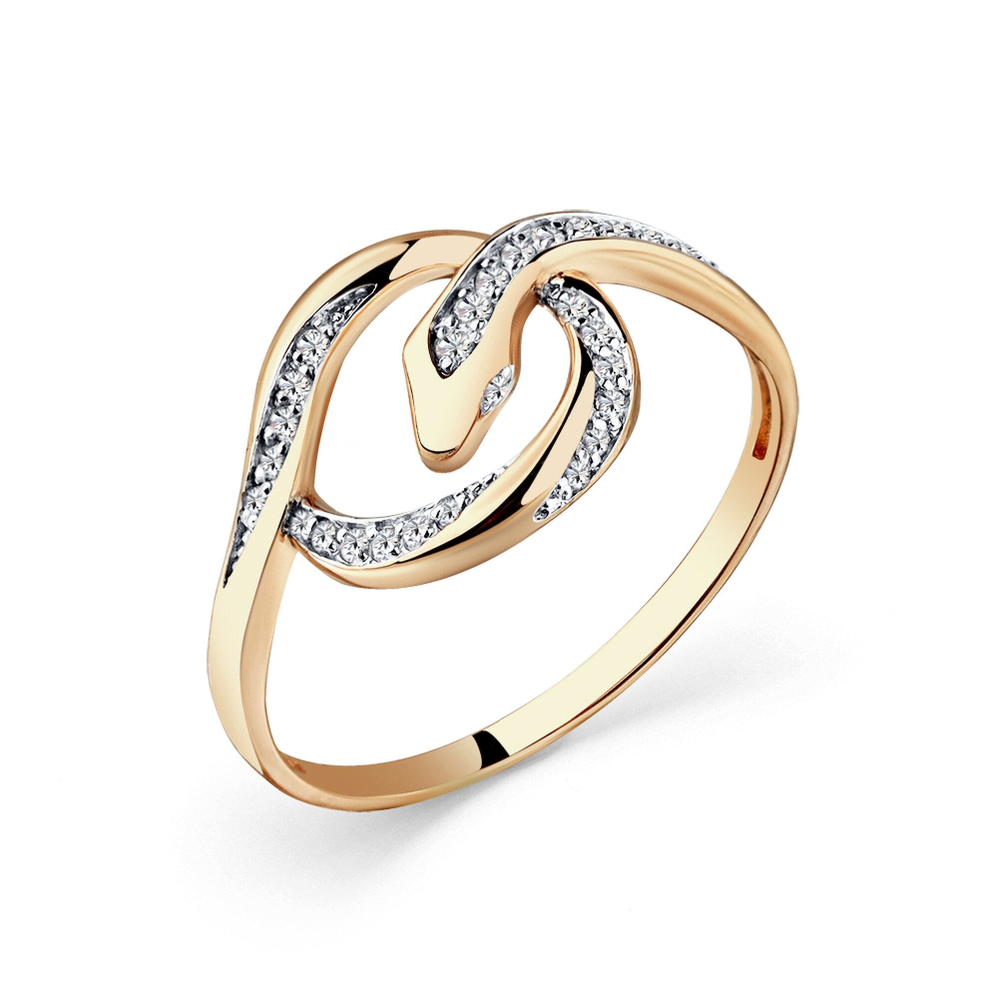 Кольцо, красное золото, 585 проба, фианит