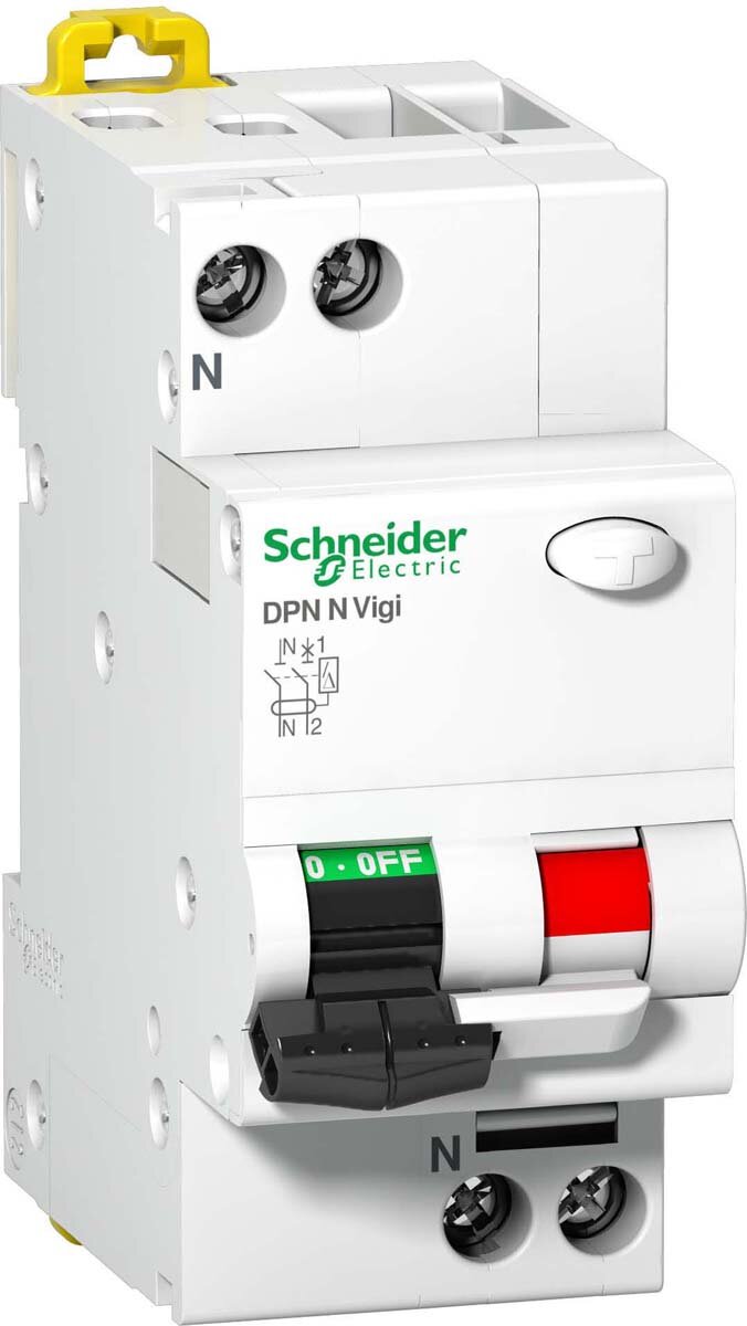 Дифференциальный автомат Schneider Electric "Vigi", 2п, (1P+N), C 16А, 30мА, тип АС, 6кА, DHN, цвет: , A9N19665