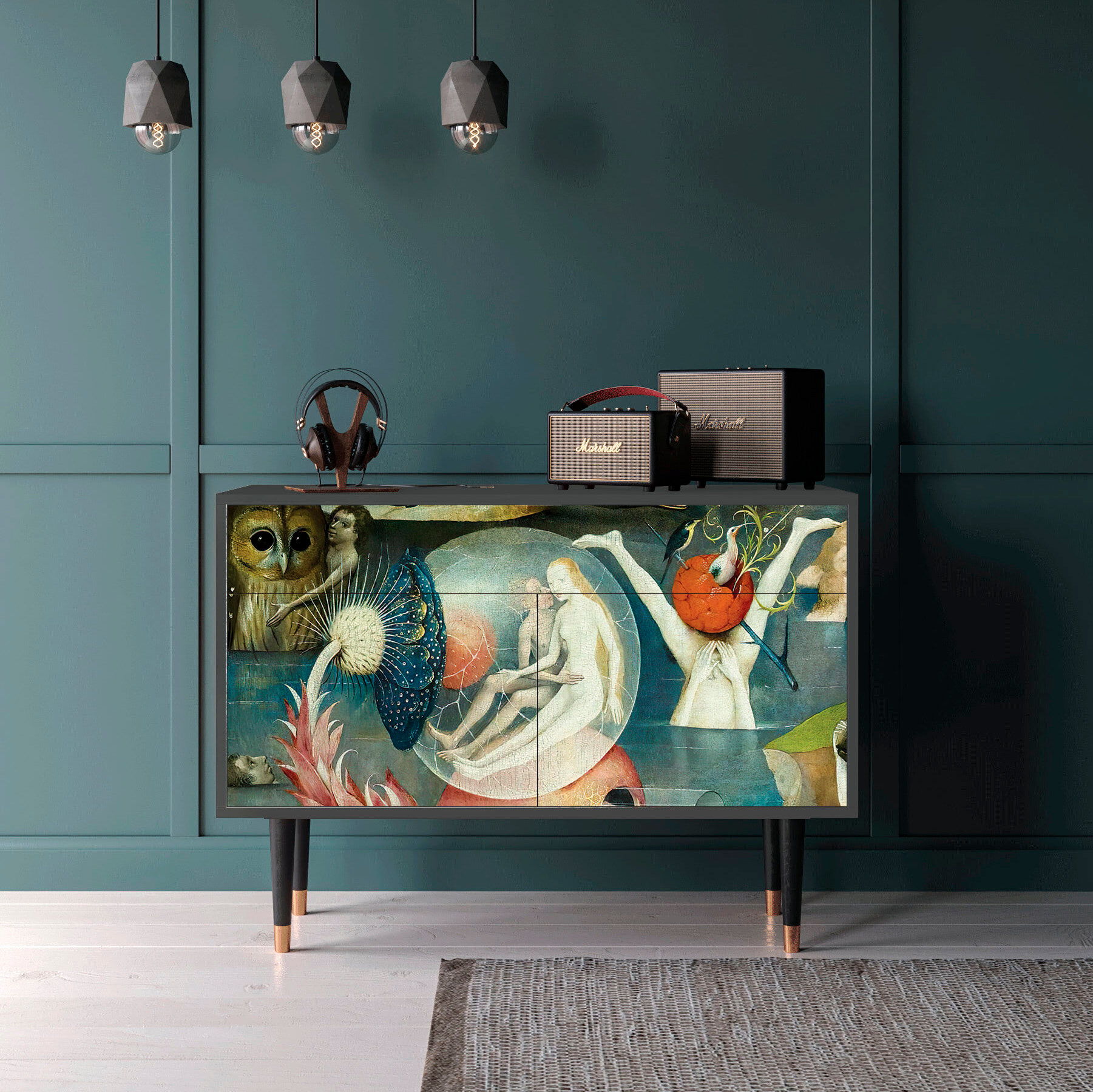 Комод - STORYZ - BS4 The Garden Of by Hieronymus Bosch, Размер - 115 x 85 x 48 см, Цвет корпуса - Антрацит