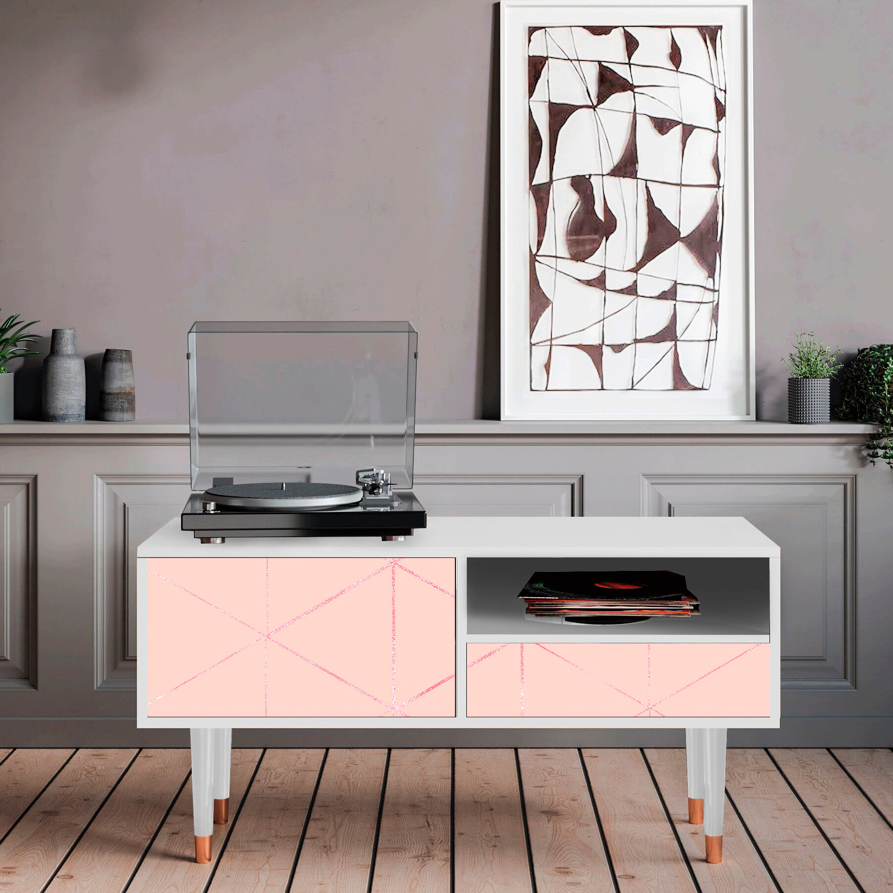 ТВ-Тумба - STORYZ - T3 Rose Quartz, Размер - 115 x 59 x 48 см, Цвет корпуса - , Белый