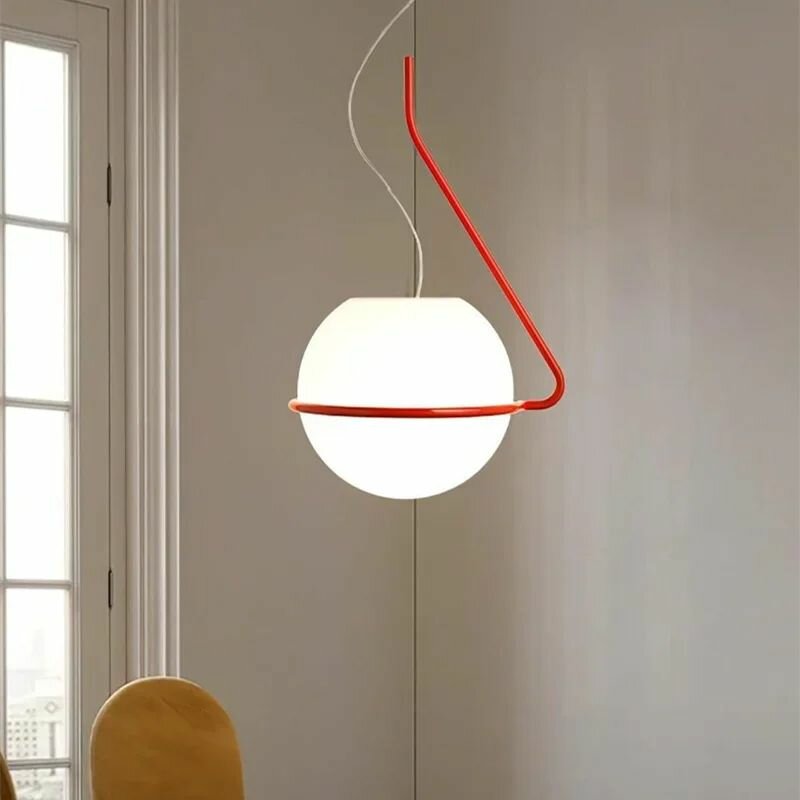 Люстра С Белым Сферическим Дизайном В Современном Минималистичном Стиле. LED Освещение Для Украшения Дома, Подходит Для Спален, Гостиных, Обеденных Столов, Прихожих.