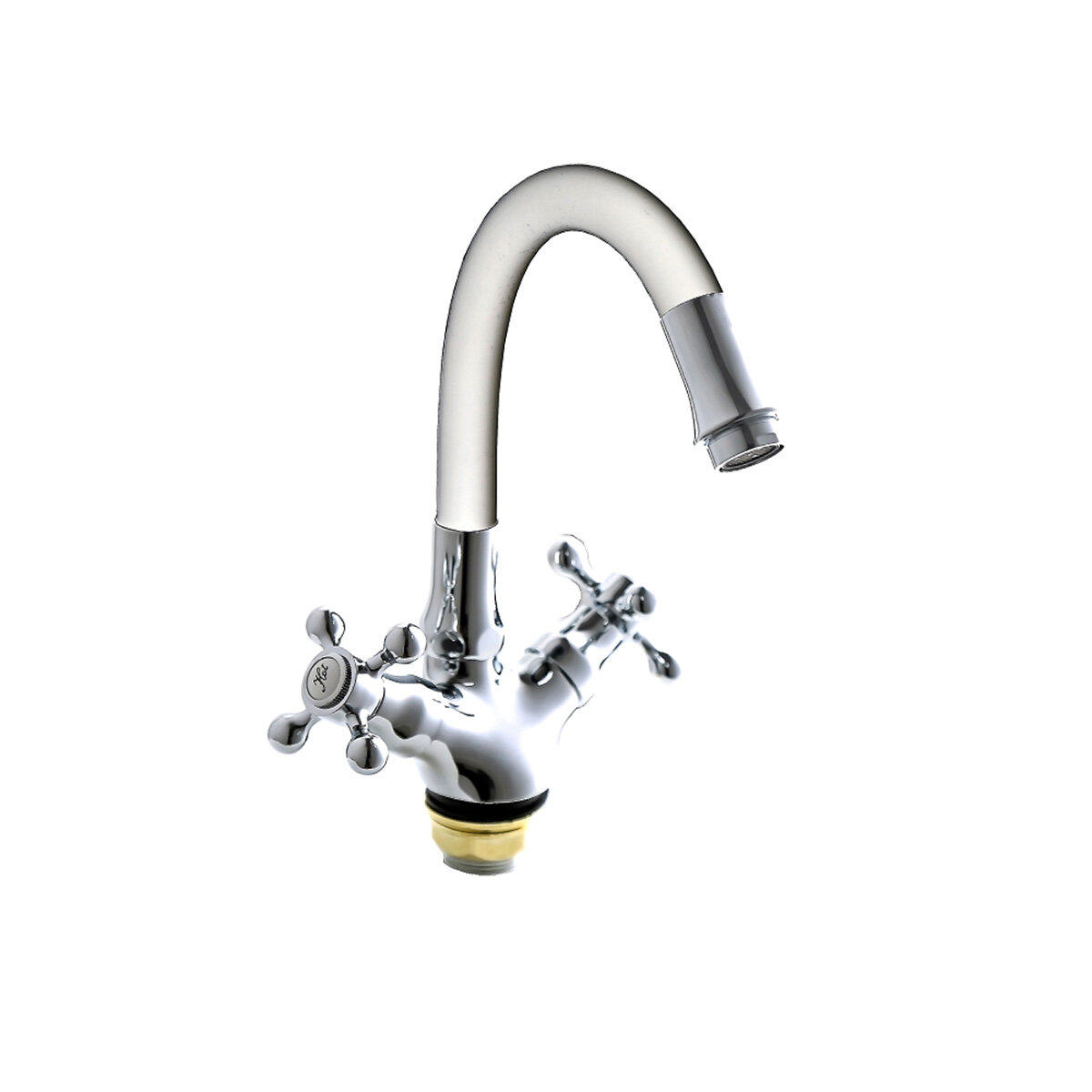 Смеситель для кухни Fashun A4419-B7266, с гибким изливом, хром/белый