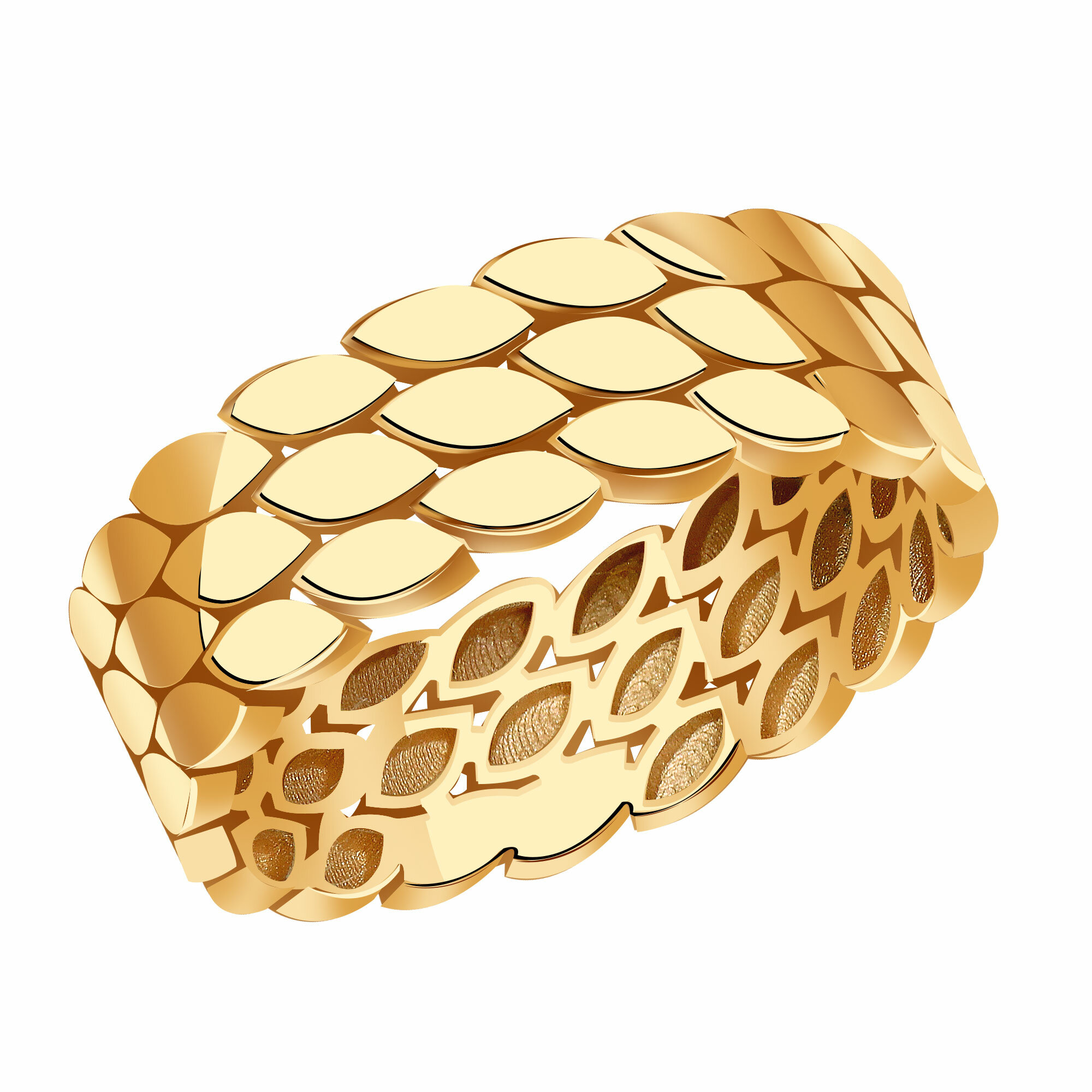 Кольцо широкое Diamant online, красное золото, 585 проба