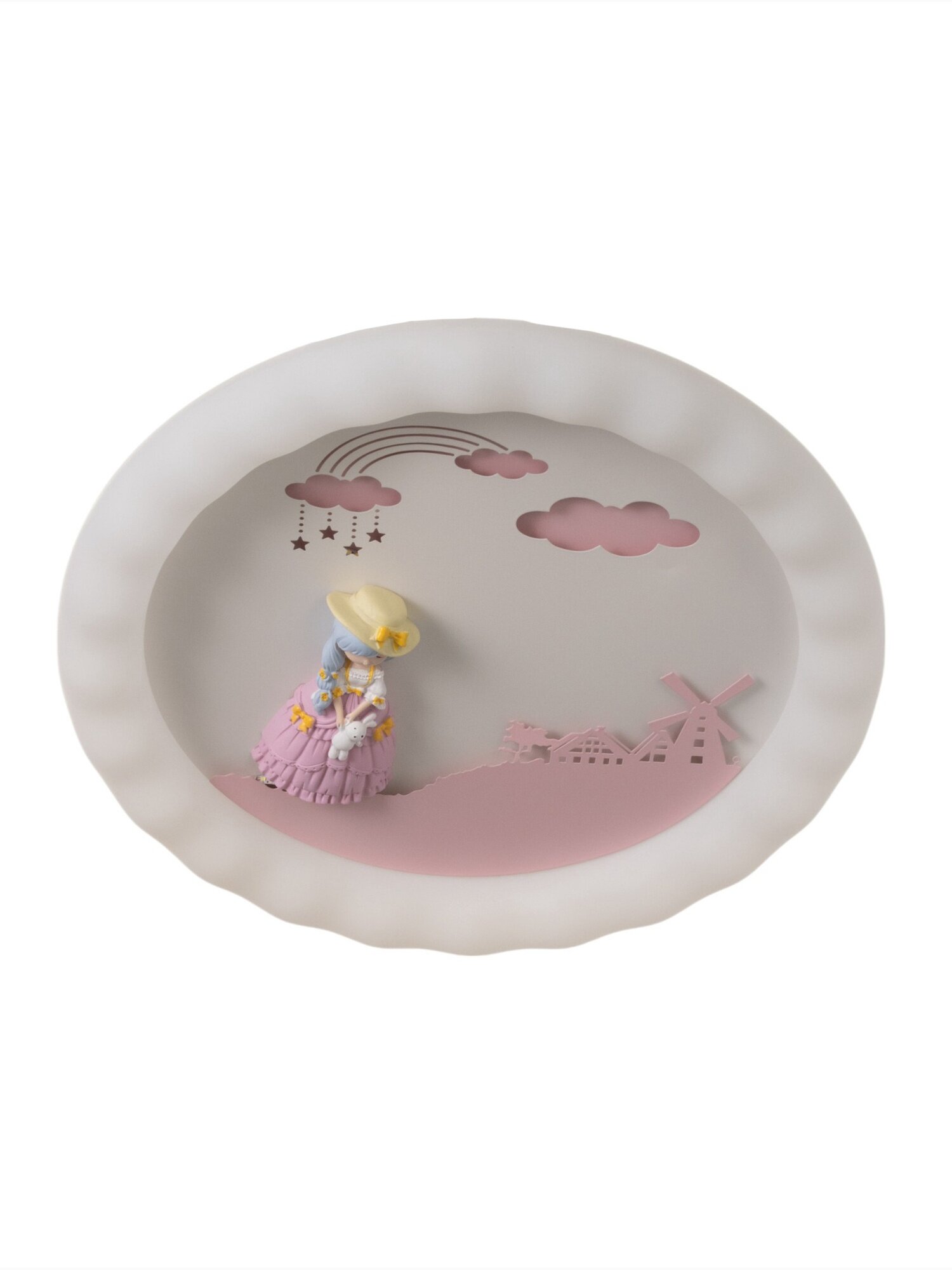 Светильник BayerLux "Девочка с зайцем", LED, 120 Вт, белый, 50x50x7 см