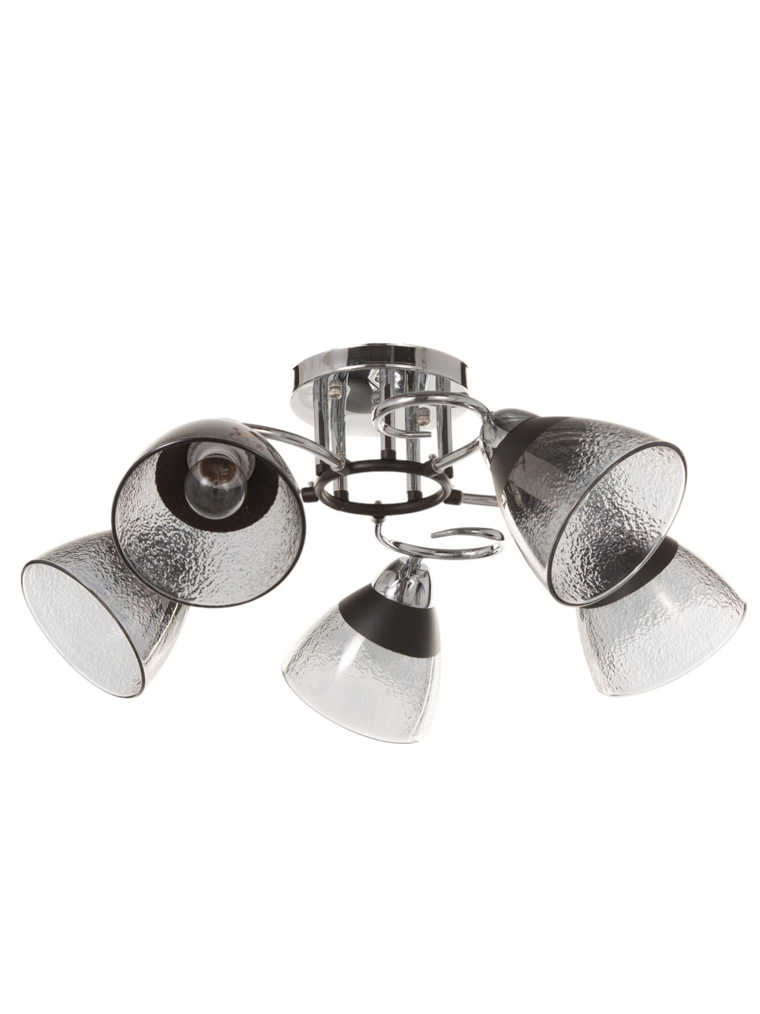 Люстра BayerLux "Дождь", E27, 40 Вт, 5 ламп, IP20, хром, стекло, 58x58x24 см