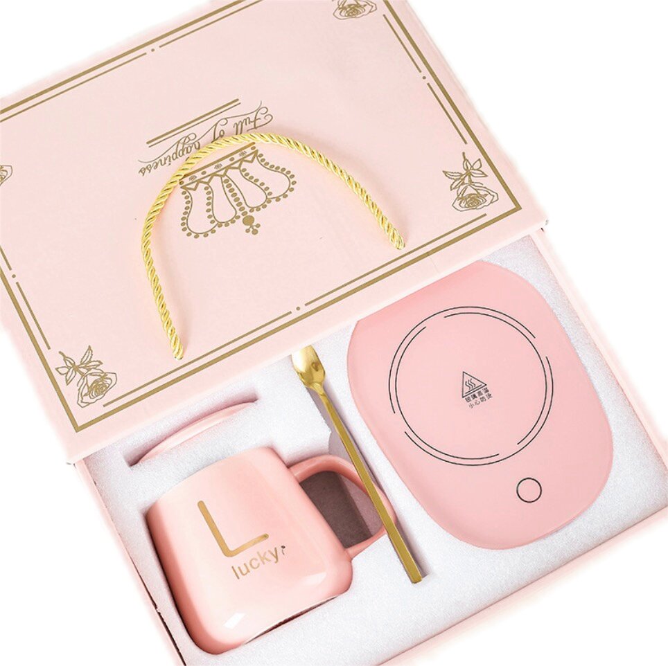 Подарочная умная нагревательная керамическая кружка MyPads M153-707 'Cчастливая' красивый и оригинальный подарок любимой девушке, жене, маме, д.