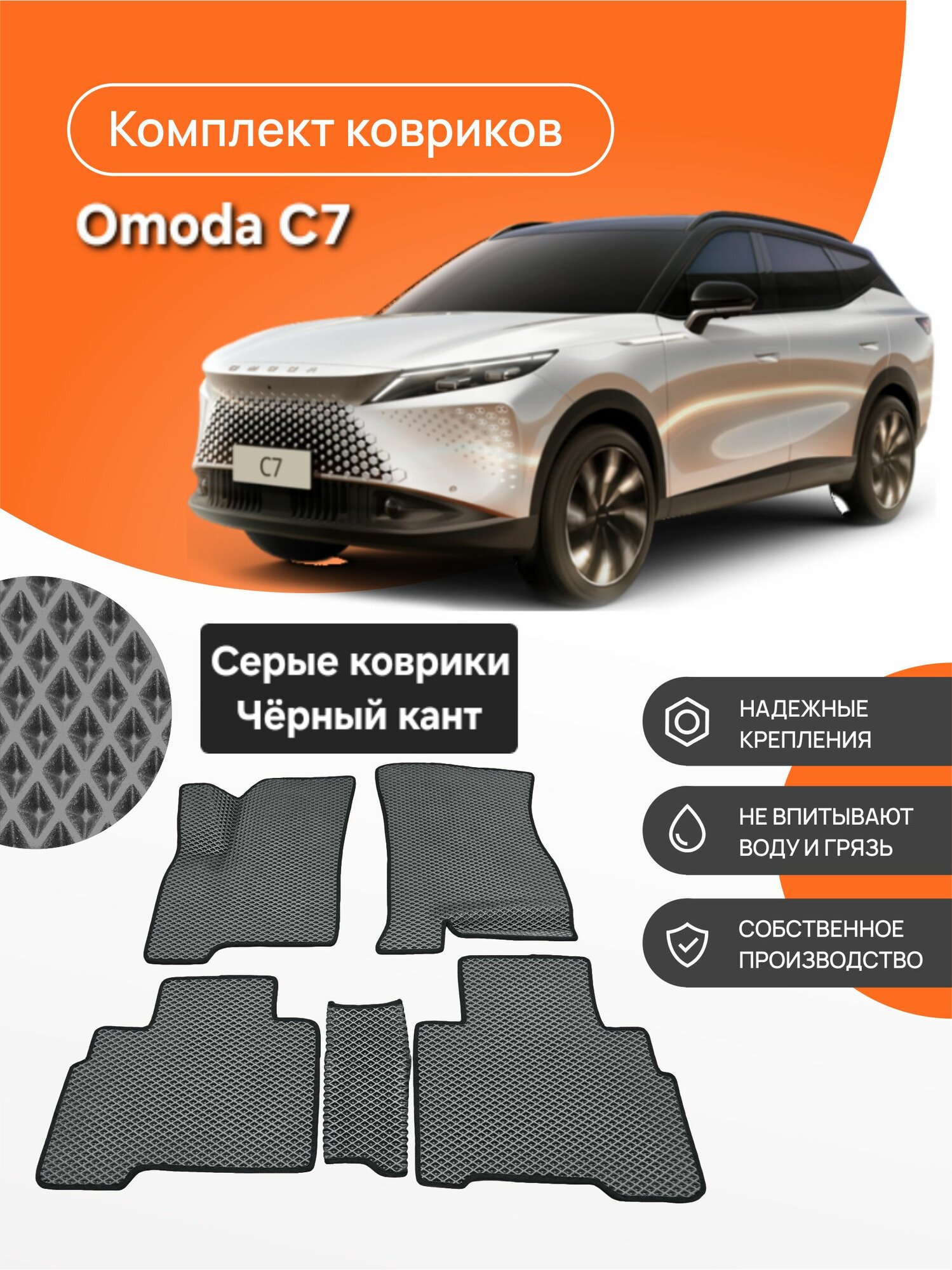 Автомобильные коврики EVA в салон OMODA C7 (2024-н. в)