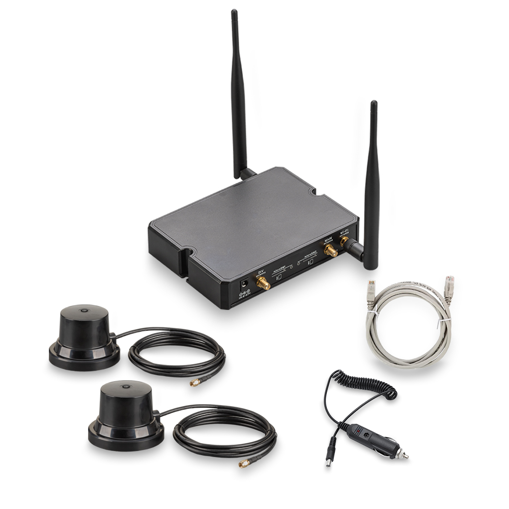 Комплект KROKS для Интернета для 6-27в, c б/п на 220в c 4-мя антеннами для 3G,4G/LTE и Wifi, со встроенным 4G модемом LTE 4-ой категории под СИМ-карту- для Автомобилей, Автодомов, Надводных судов и другого Автотранспорта .