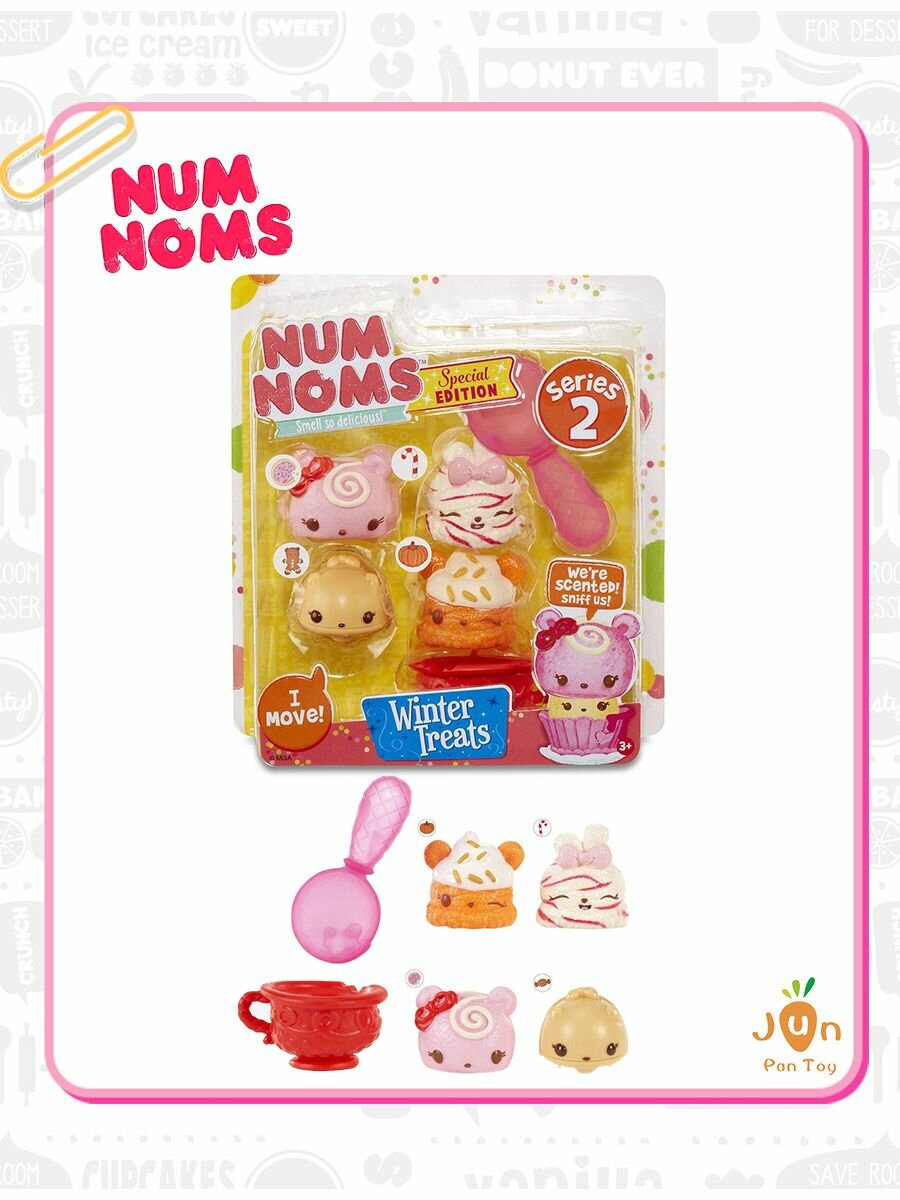 Фигурка Num Noms Series 2 Winter Treats / игрушки для девочек, ароматизированные маленькие скульптуры и косметика для девочек, подходящие для подарков на день рождения от 3 лет и старше