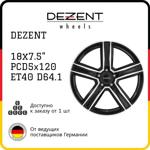 Zldrill KG black/polished 7.5x18 ET40 - LK5/120 ML64.1 Колесный диск Литой 18x7.5" PCD5х120 ET40 D64.1