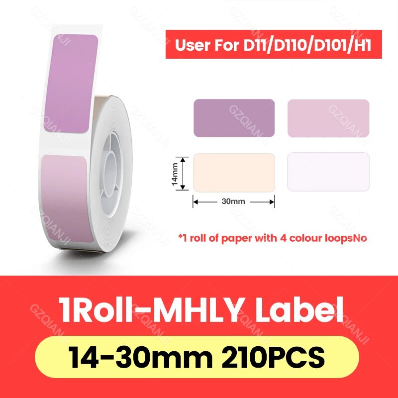 Niimbot ленты для принтеров этикеток, прозрачные, цветные, белые Розовый, MHLY 14-30mm