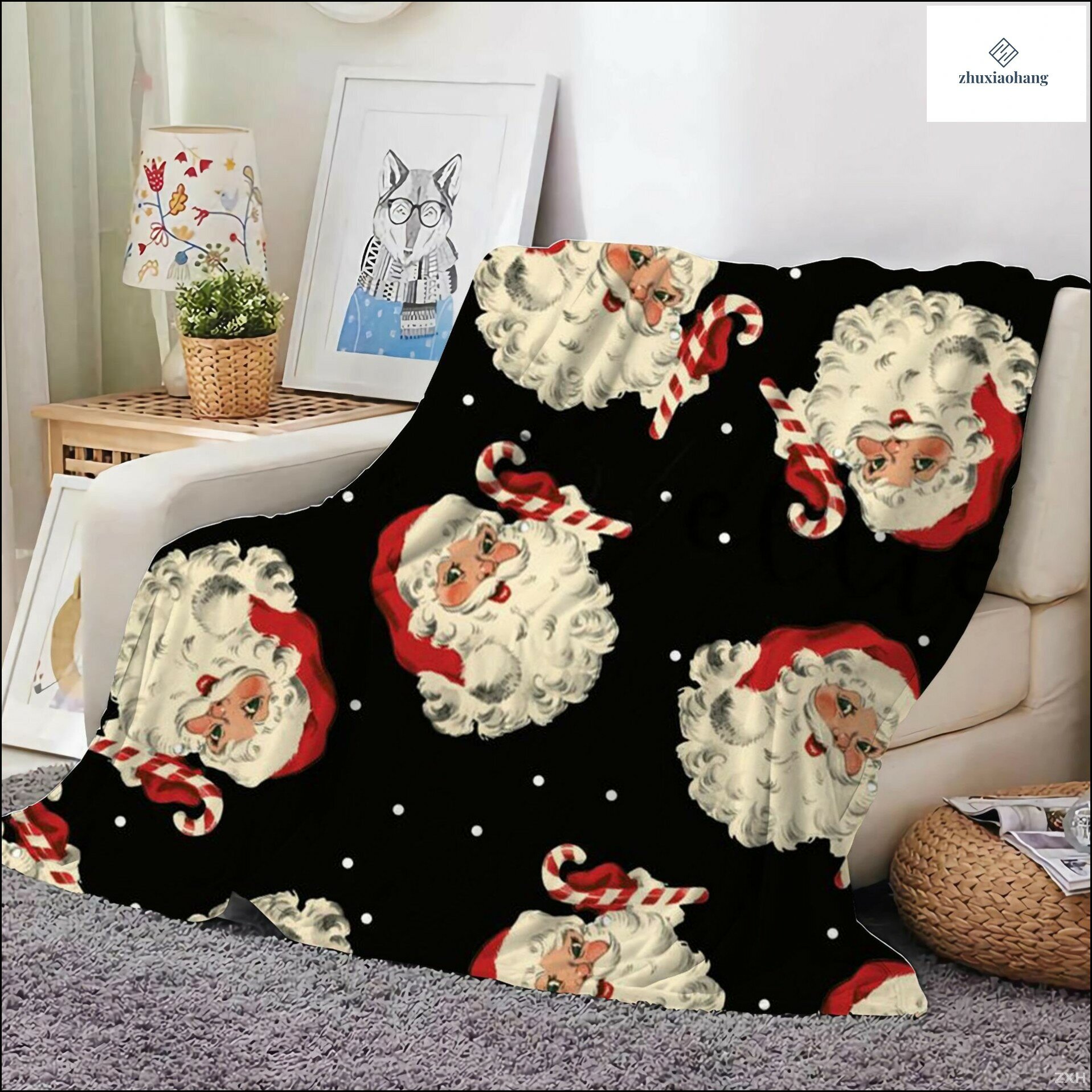 Эксклюзивное фланелевое одеяло 130x150 см Рождественская елка